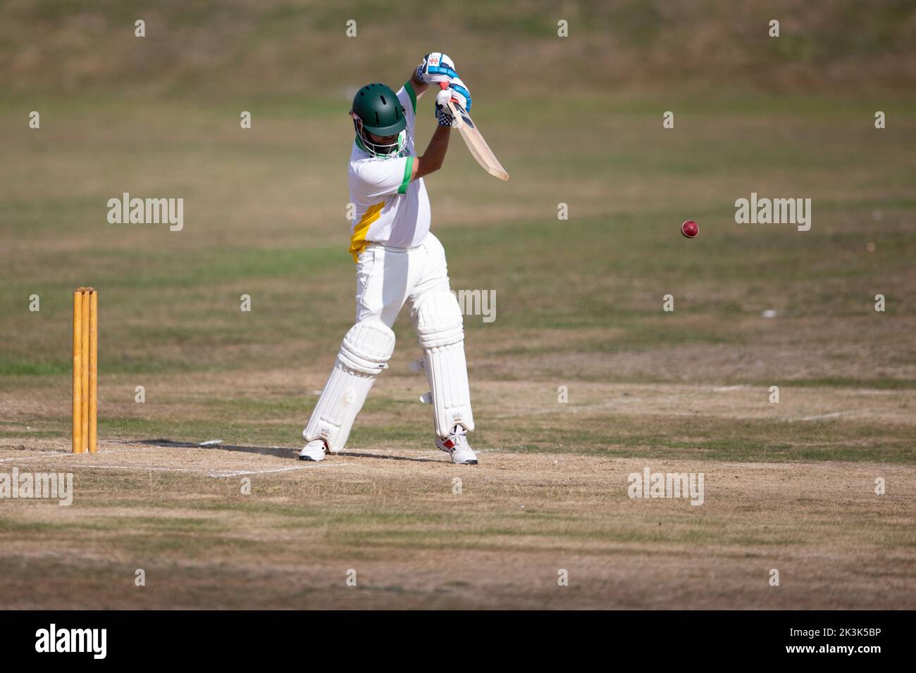 Cricket bowling & batting mens game Stock Photo - Alamy