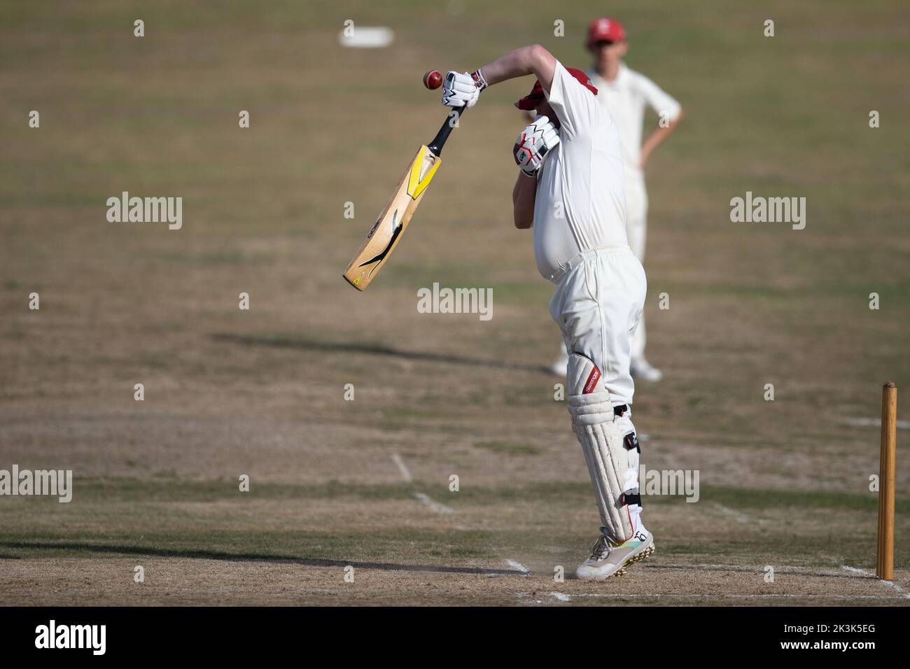Cricket bowling & batting mens game Stock Photo - Alamy