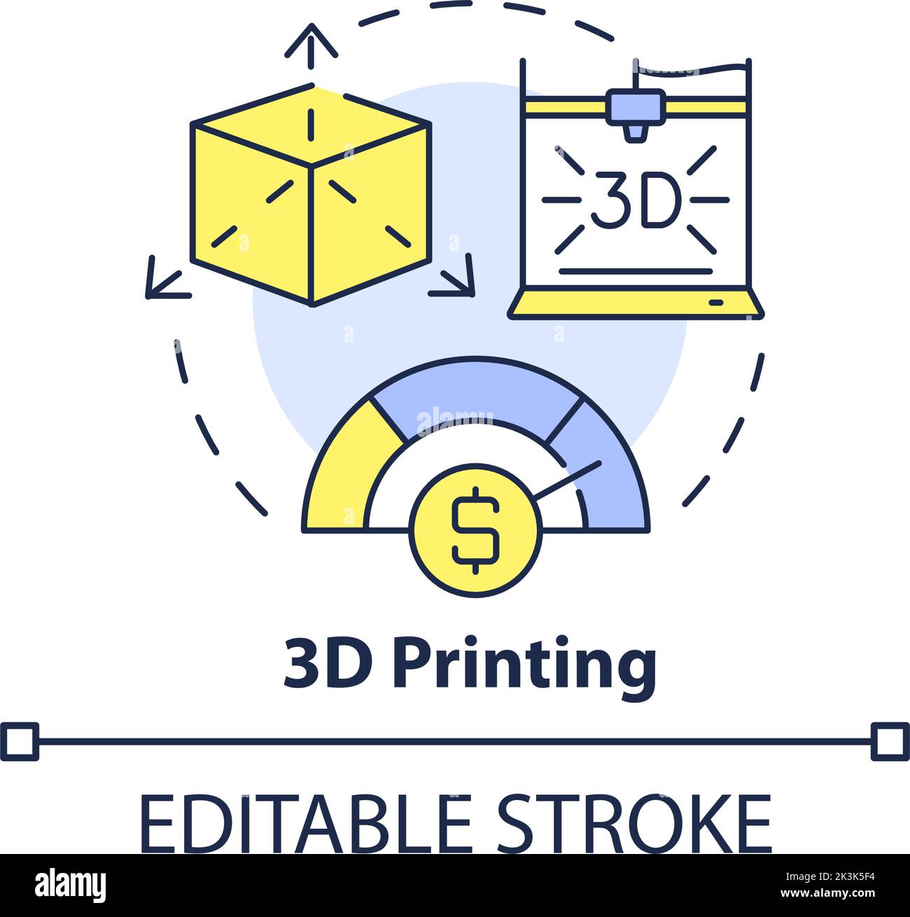 Three dimensional printing concept icon Stock Vector Image & Art - Alamy