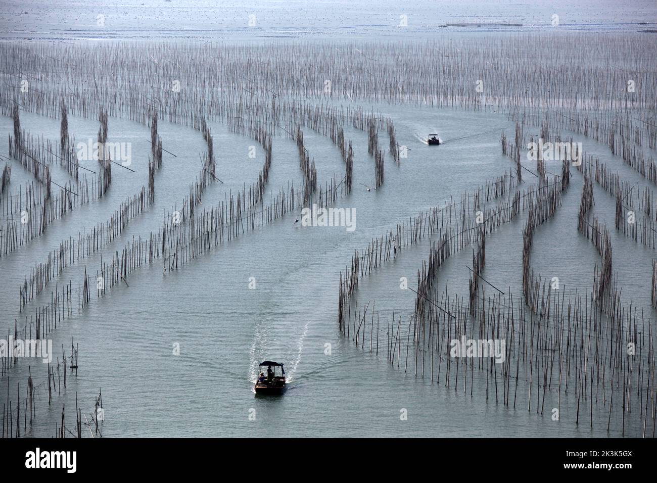 NINGDE, CHIAN - SEPTEMBER 24, 2022 - The S-shaped waterway of Shajiang ...