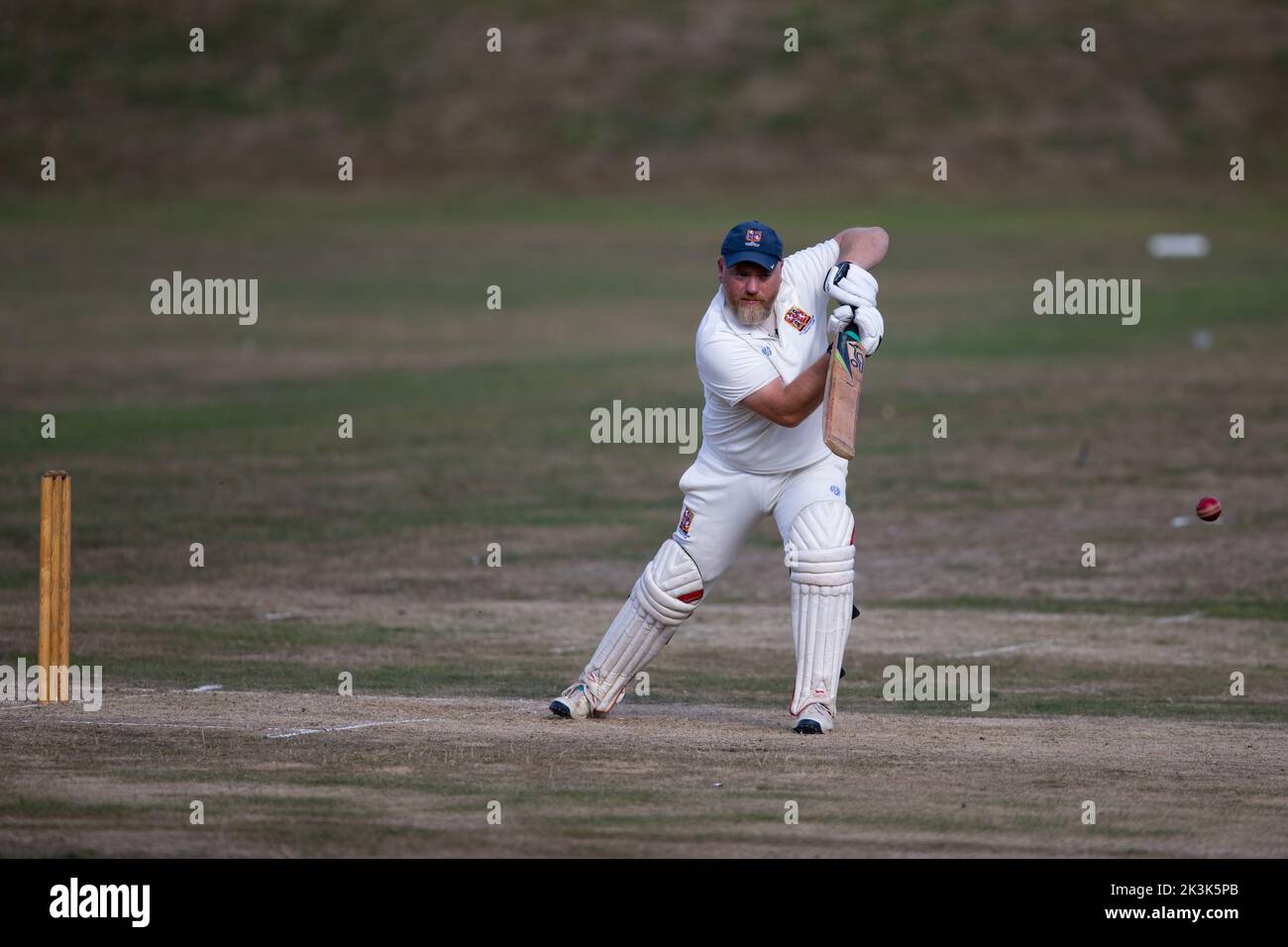 Cricket bowling & batting mens game Stock Photo - Alamy