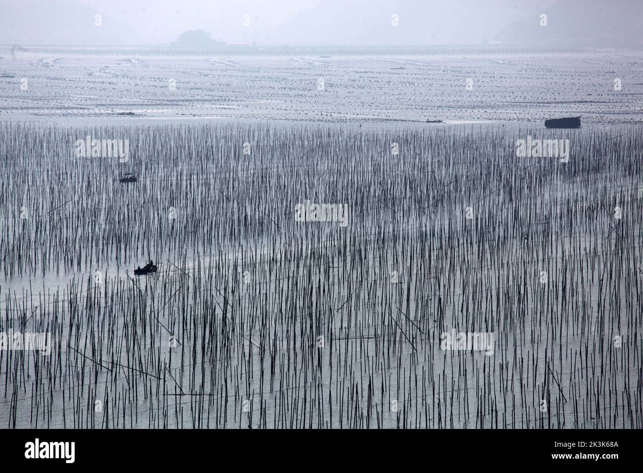 NINGDE, CHIAN - SEPTEMBER 24, 2022 - The S-shaped waterway of Shajiang ...