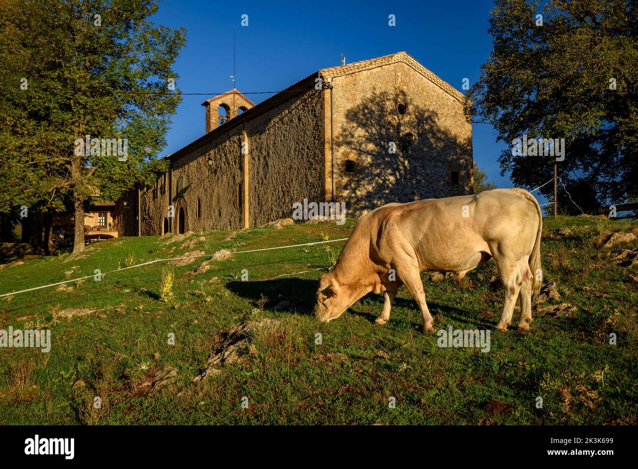 Sanctuary of Falgars, on a summer morning in the Catllaràs mountain ...