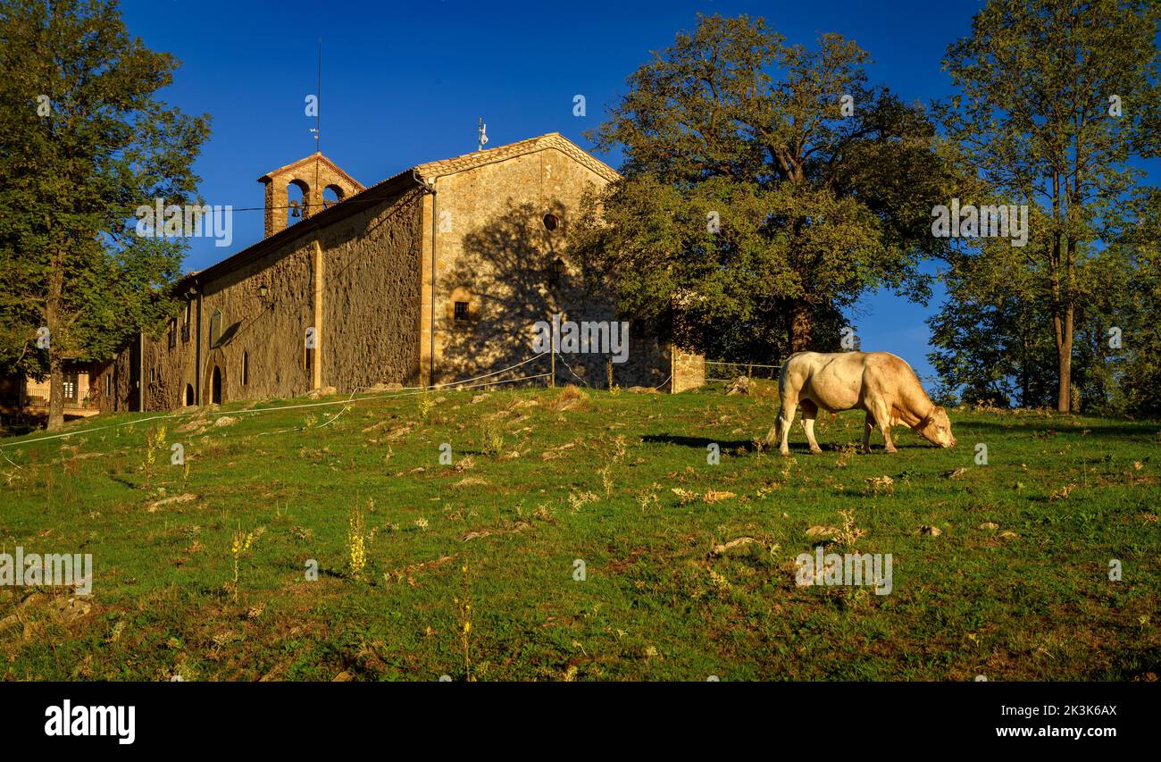Sanctuary of Falgars, on a summer morning in the Catllaràs mountain ...