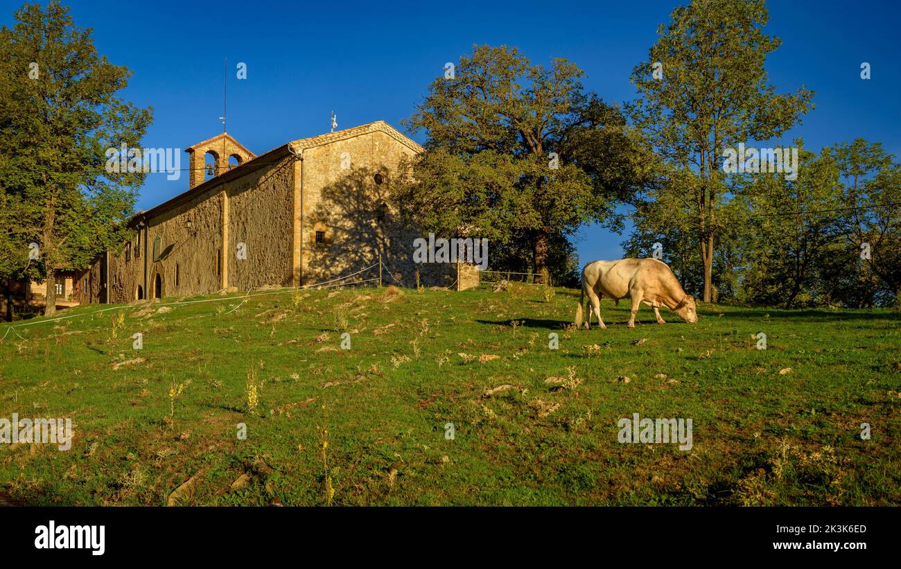 Sanctuary of Falgars, on a summer morning in the Catllaràs mountain ...