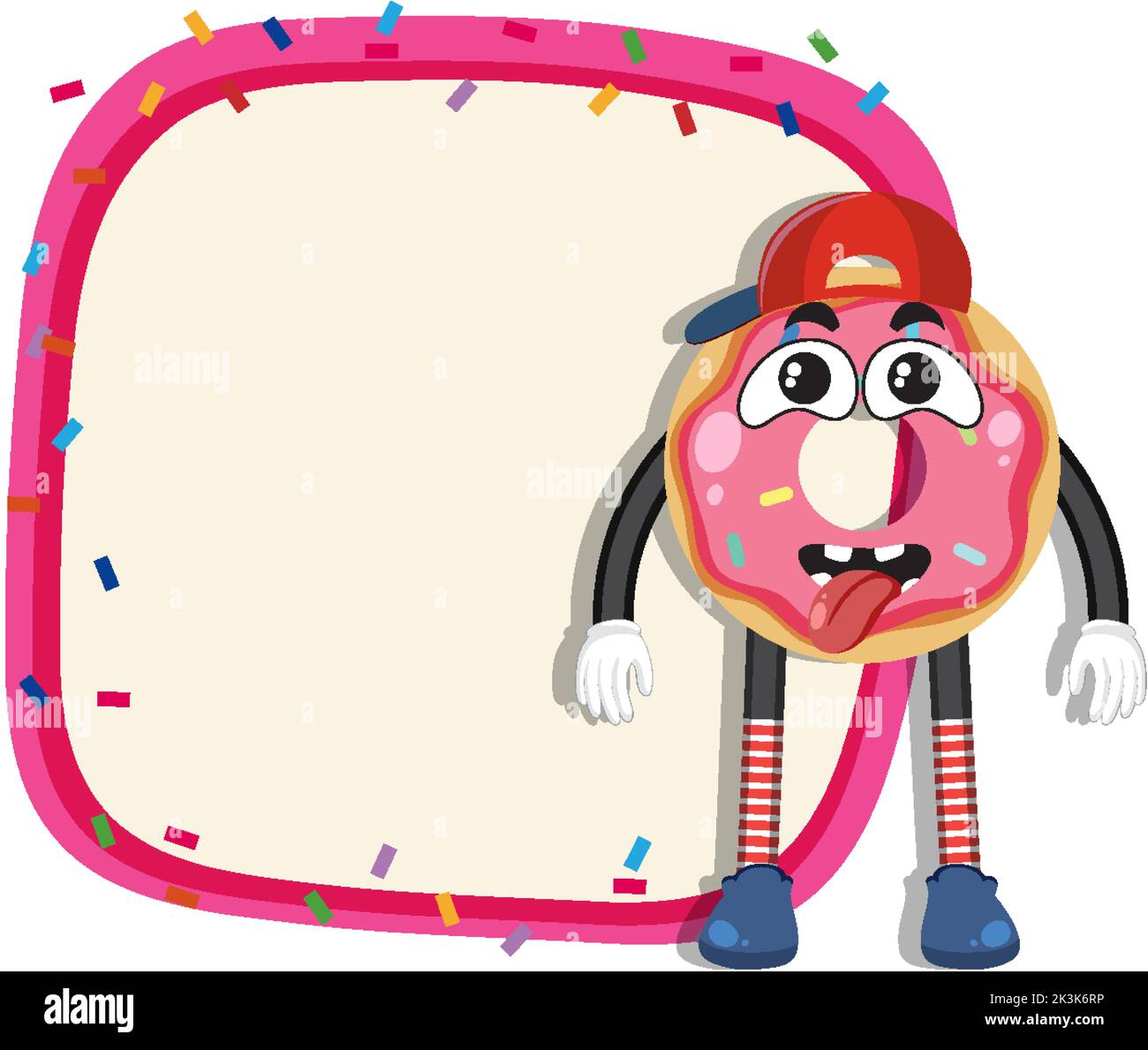 Donut cartoon frame for text template illustration Stock Vector Image ...