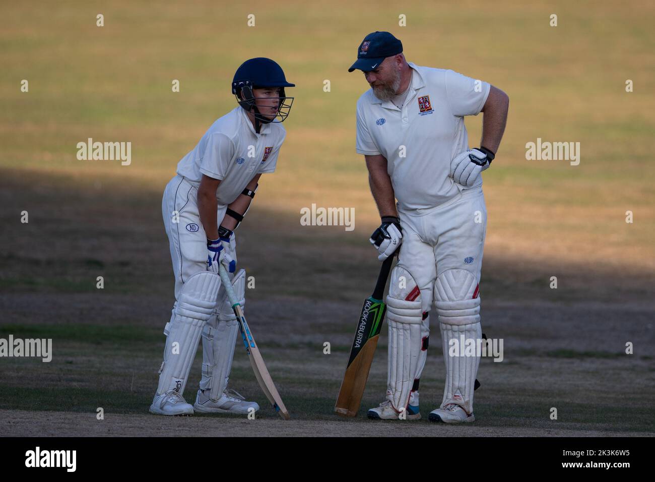 Cricket bowling & batting mens game Stock Photo - Alamy