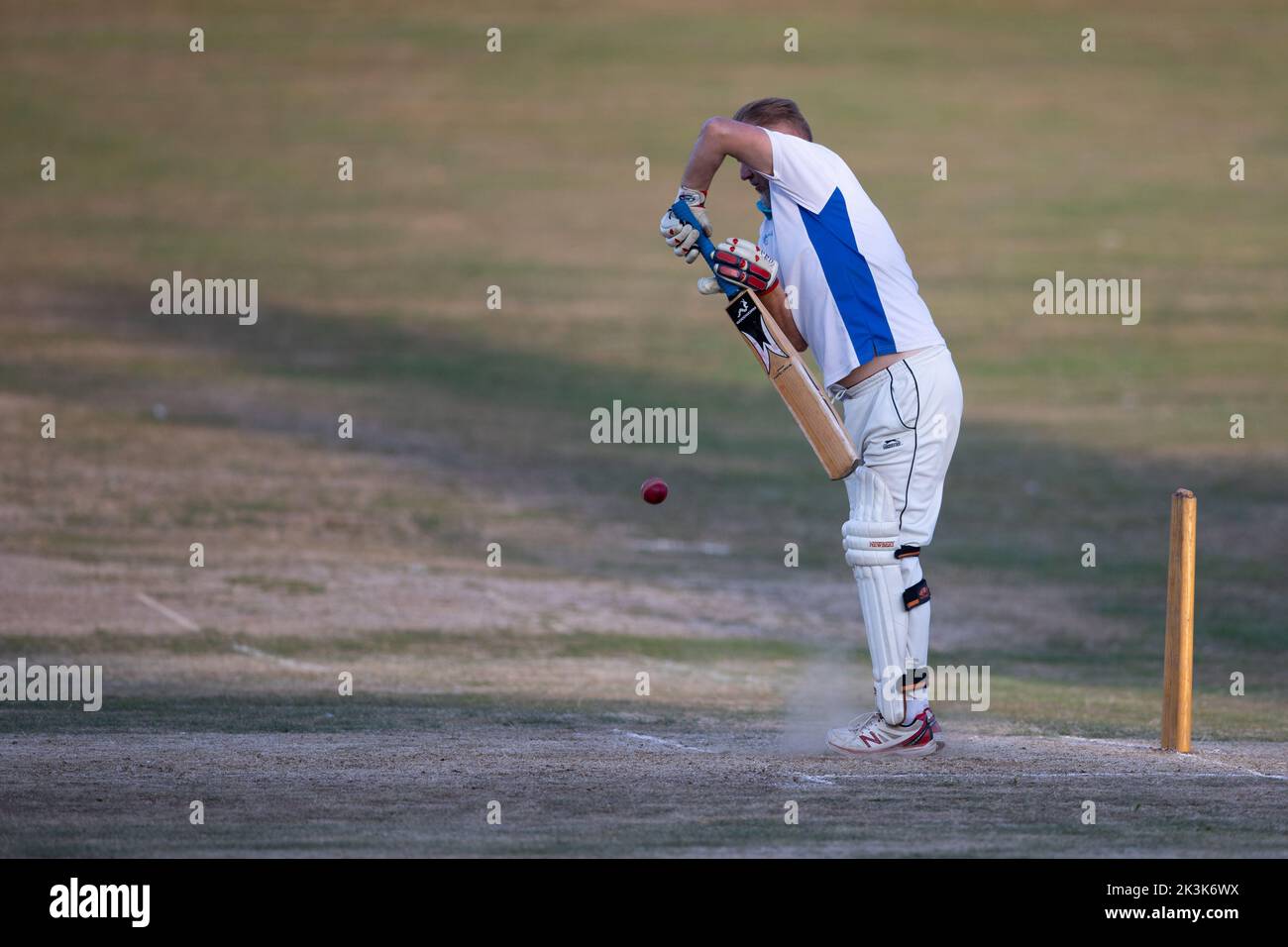 Cricket bowling & batting mens game Stock Photo - Alamy