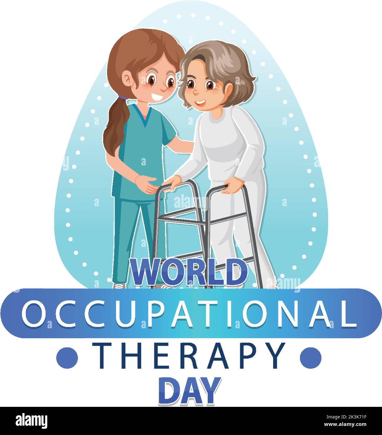 World occupational therapy day text banner design illustration Stock ...