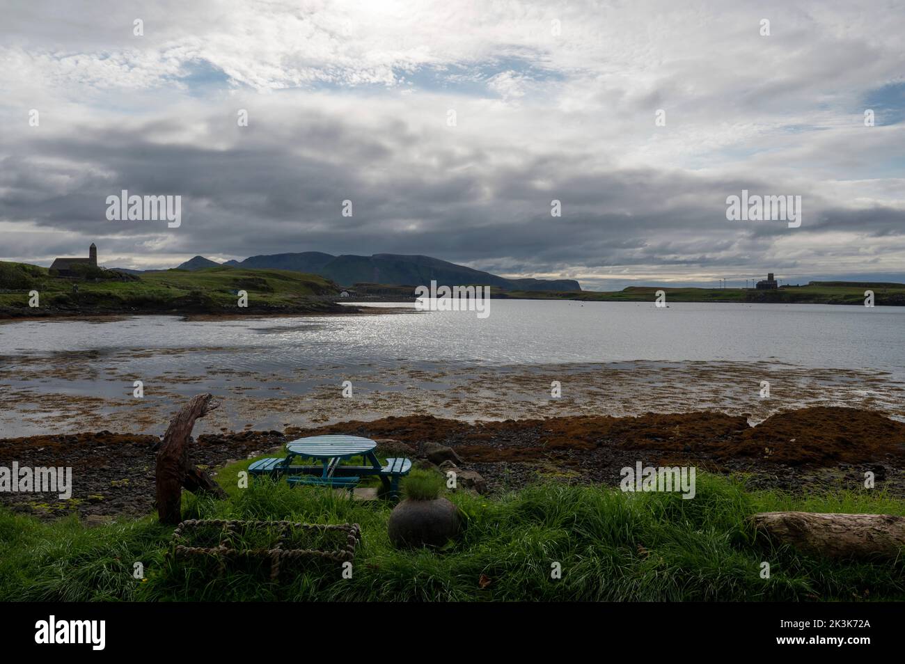 September 2022: Isle of Canna, Inner Hebrides, Scotland The view across ...