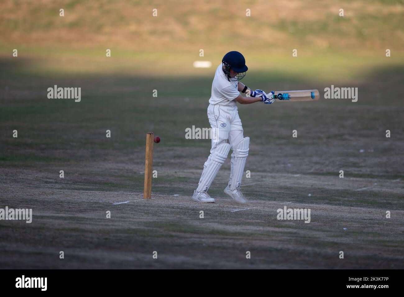 Cricket bowling & batting mens game Stock Photo - Alamy