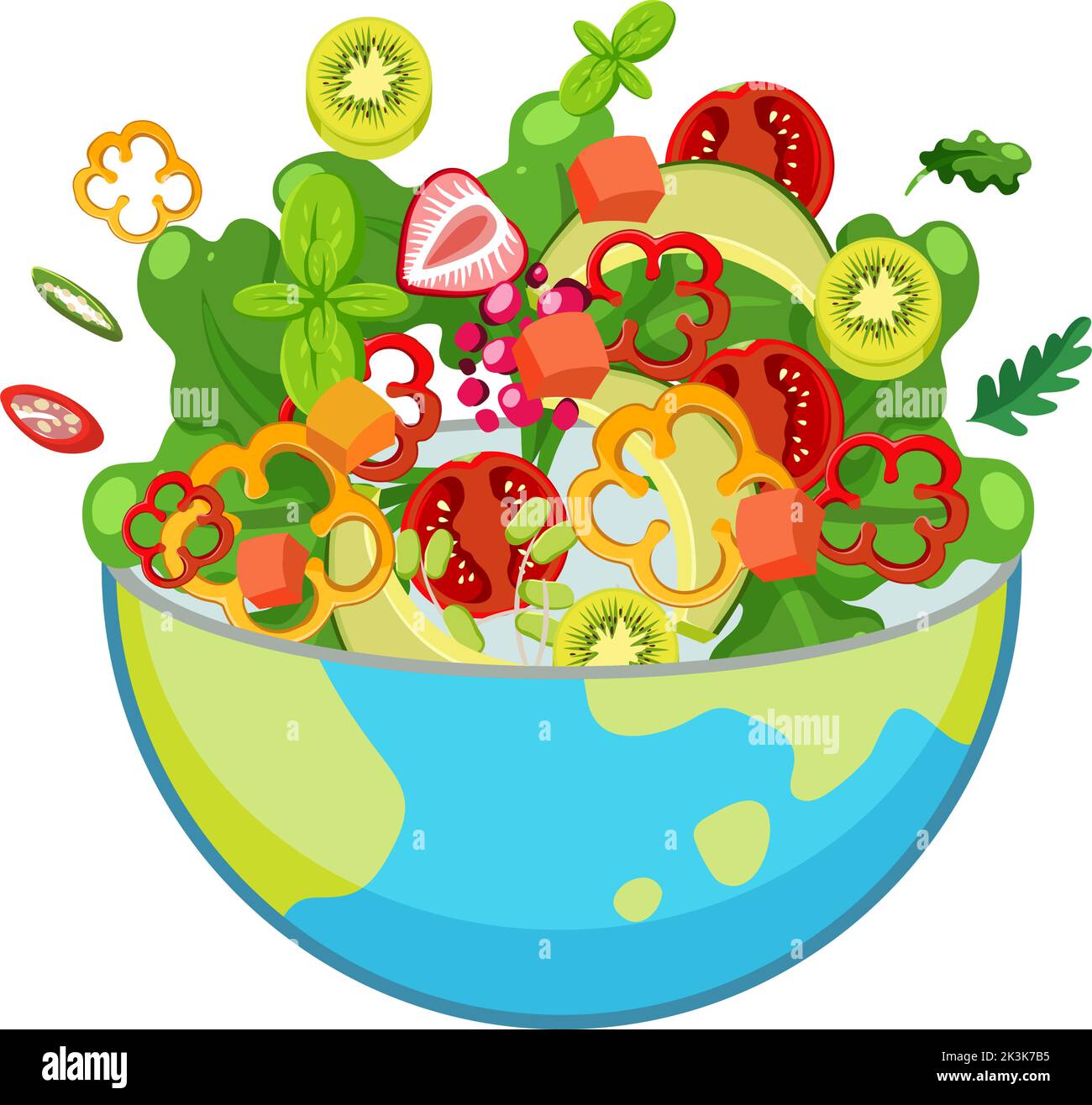 Mixed salad bowl isolated illustration Stock Vector Image & Art - Alamy