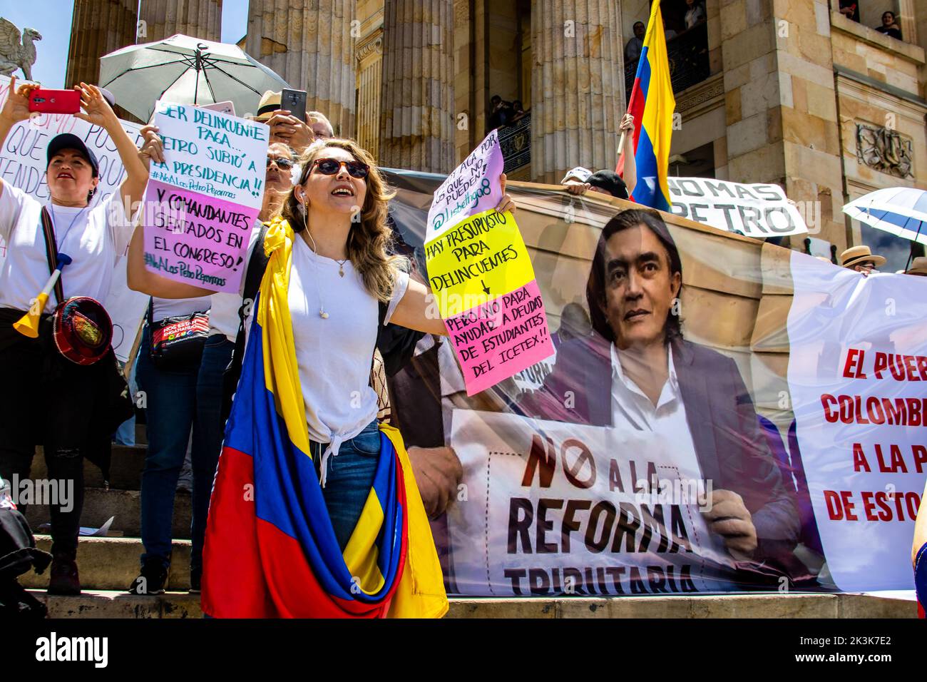 BOGOTA, COLOMBIA - 26 SEPTEMBER 2022. Peaceful protest marches in ...