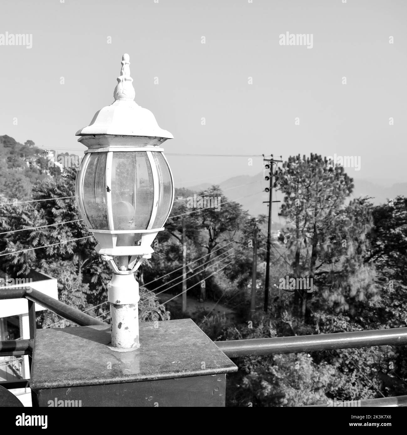 Early morning view of Modern rooftop restaurant at Kasauli, Himachal ...