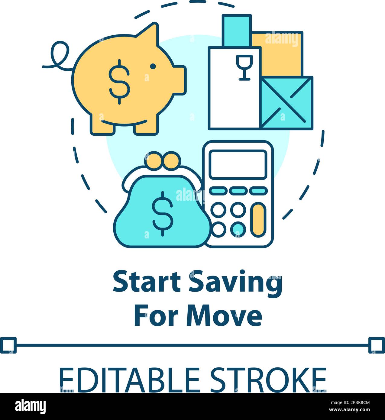 Start saving for move concept icon Stock Vector Image & Art - Alamy