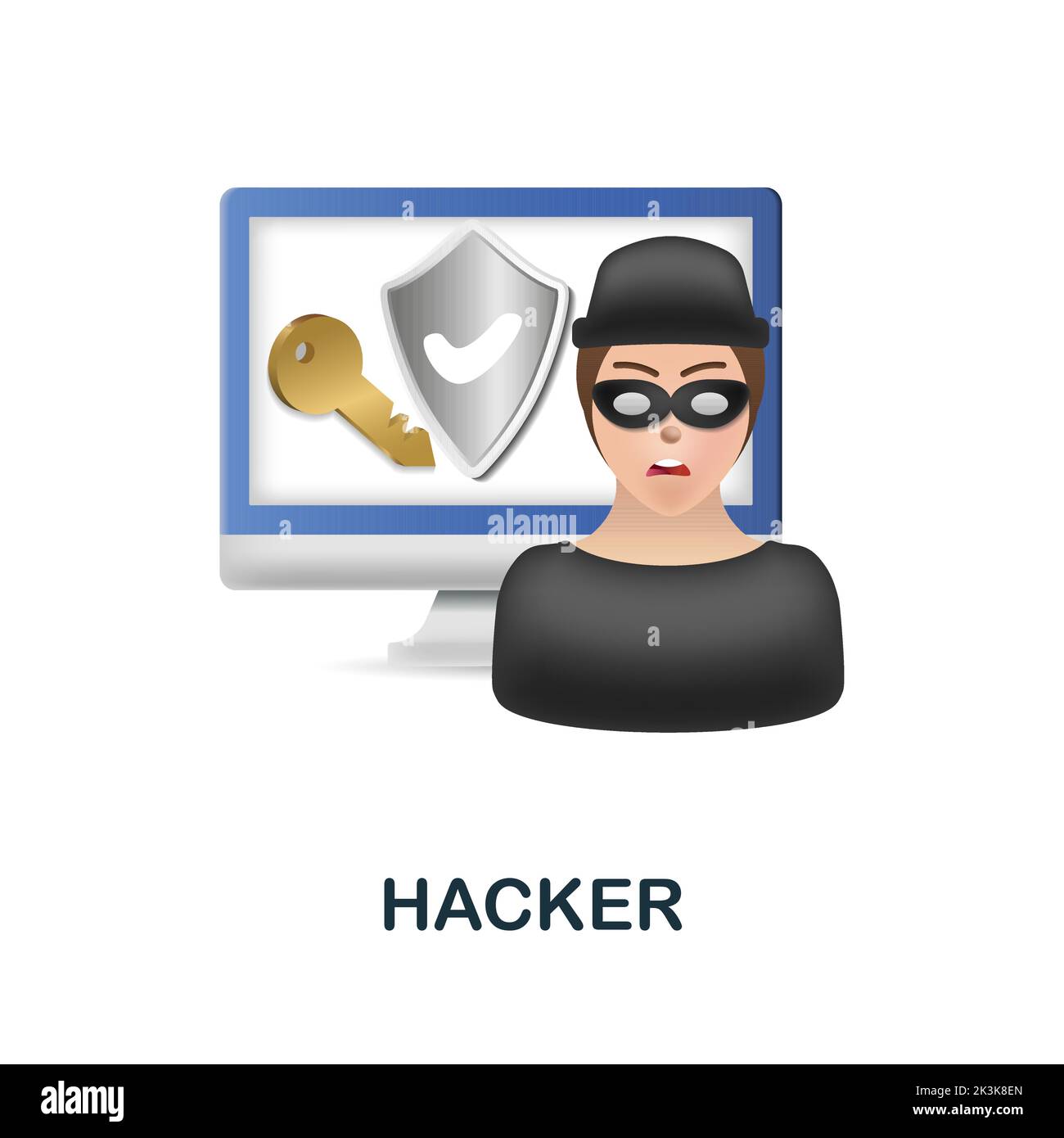 Hacker icon. 3d illustration from crime collection. Creative Hacker 3d ...