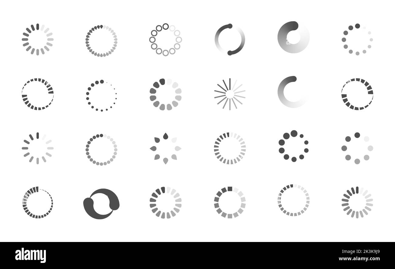 Download sign set. Load icons set. Load system. Data load. Loading bar ...