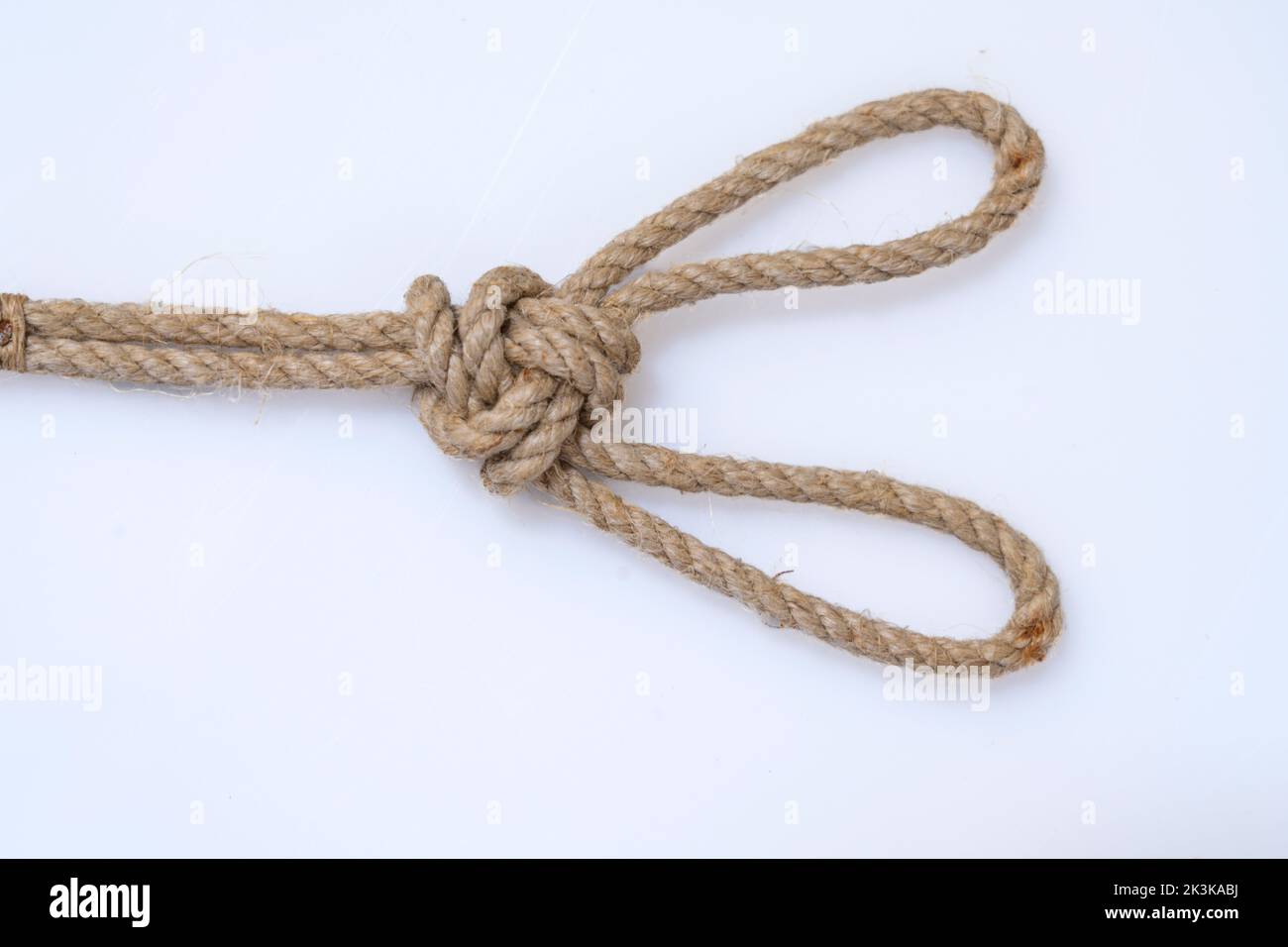 rope forming a kite knot with loops,Balearic islands, Spain Stock Photo ...