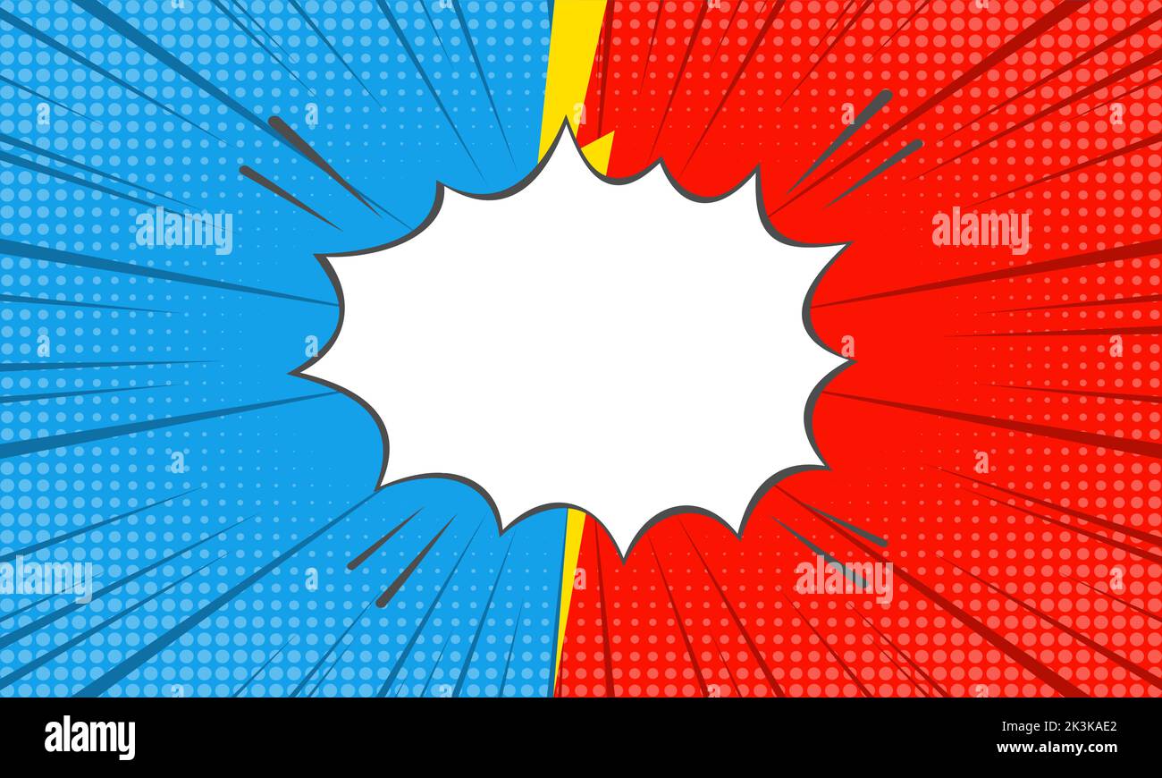 Versus Or Vs Background In Comic Style Fight With Red And Blue