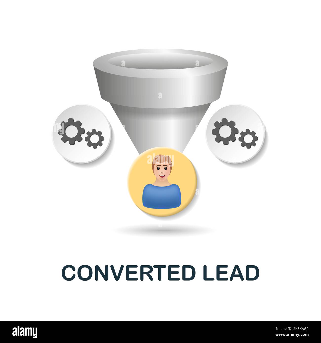 Converted Lead icon. 3d illustration from customer relationship collection. Creative Converted ...