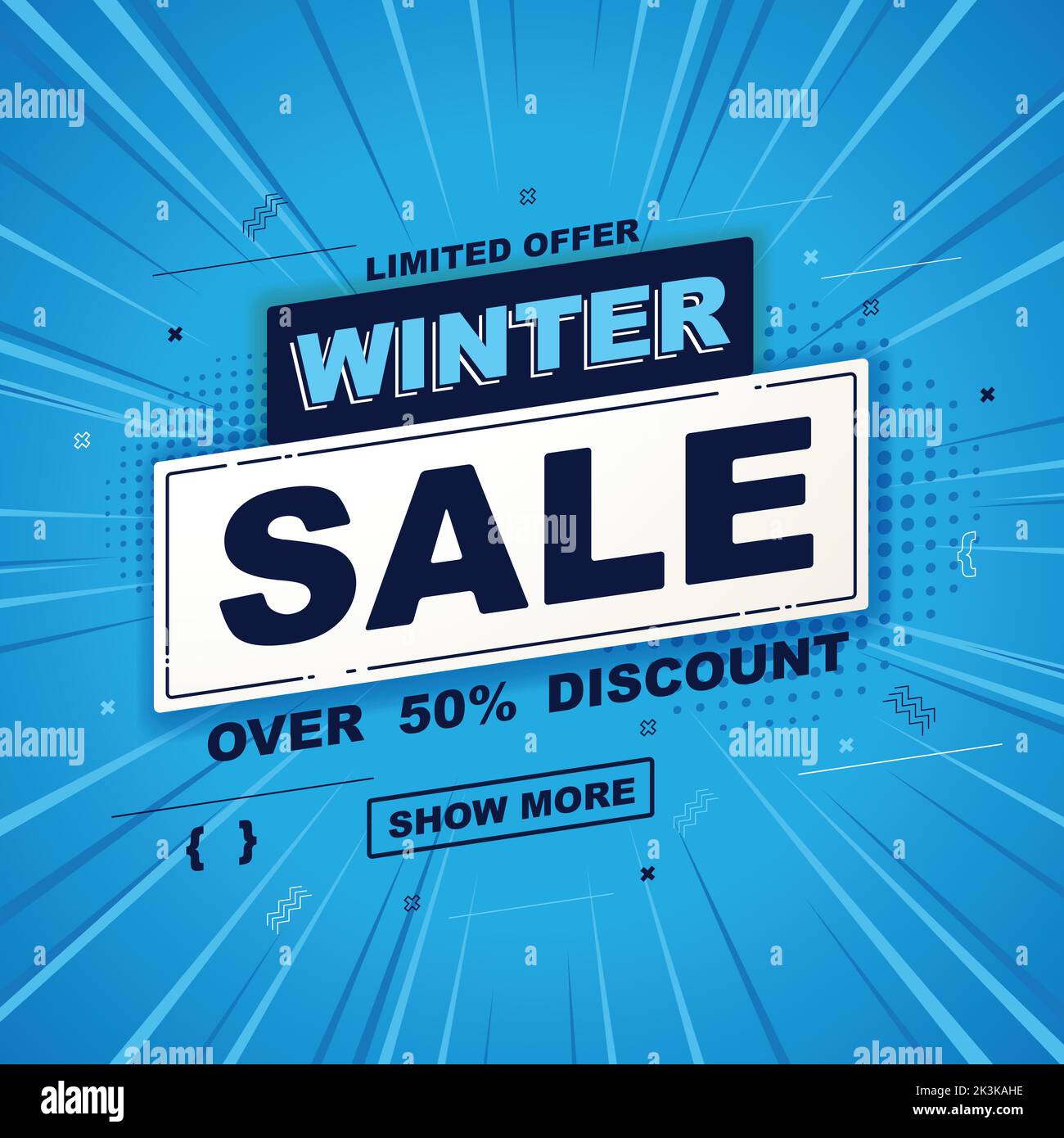 Blue explosion winter sale background Stock Vector Image & Art - Alamy