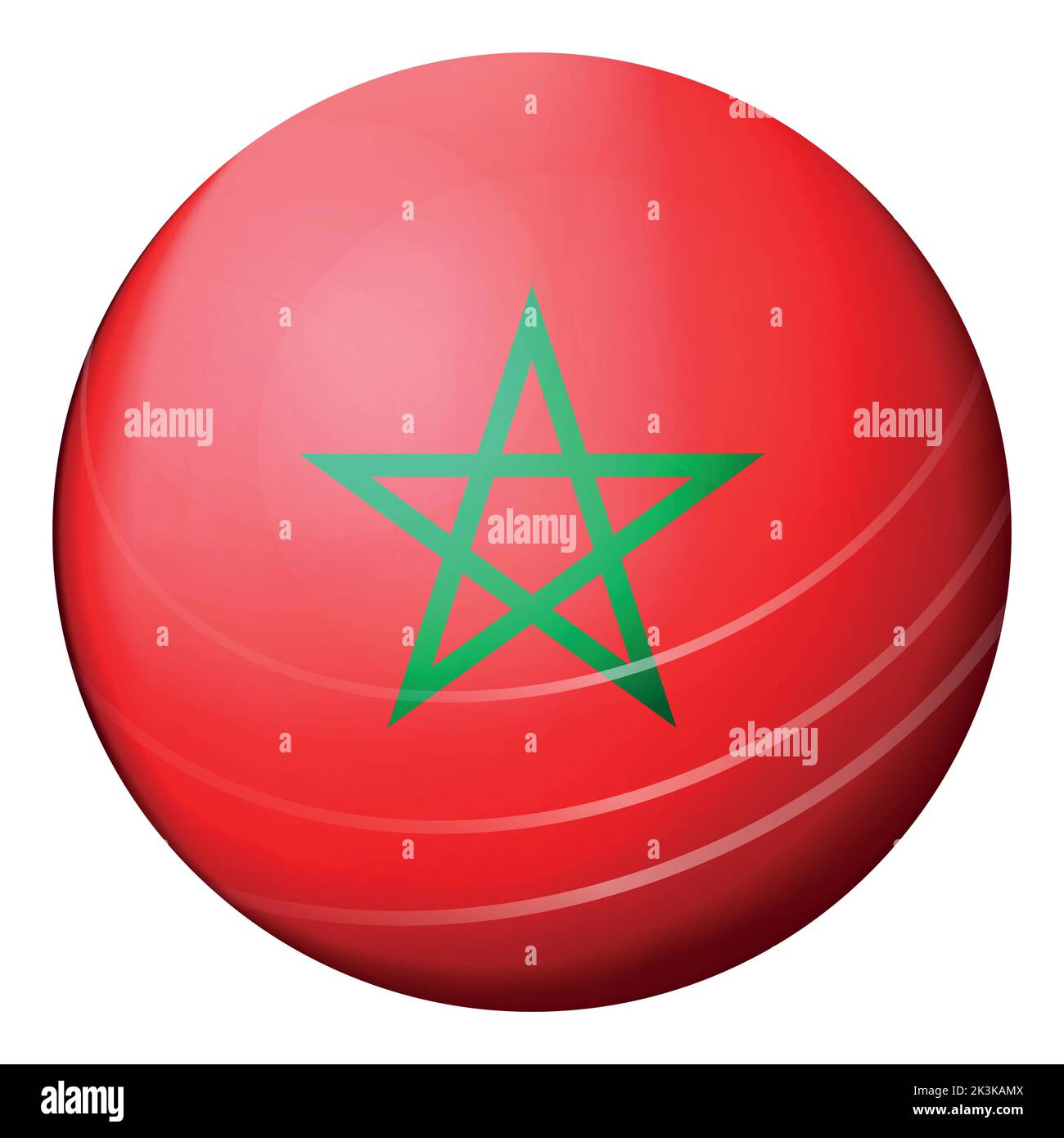 Glass Light Ball With Flag Of Morocco Round Sphere Template Icon
