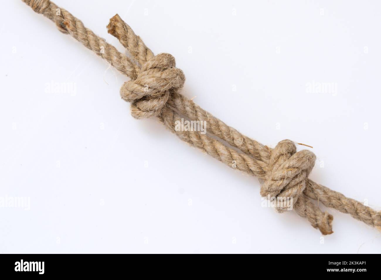 double english knot shaped into a rope ,Balearic islands, Spain Stock ...