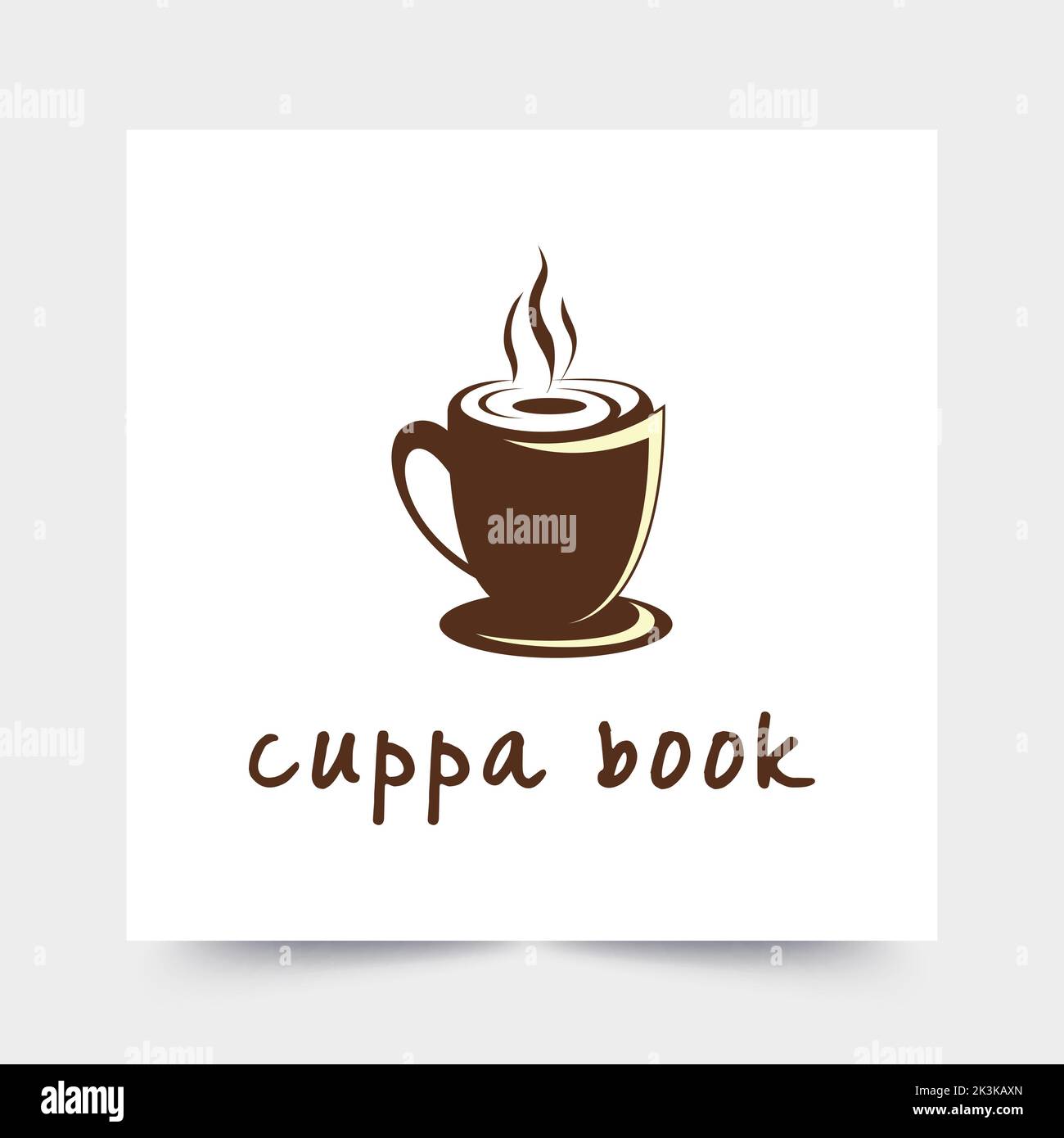 A vector illustration of a cup of hot of coffee with text on the white ...