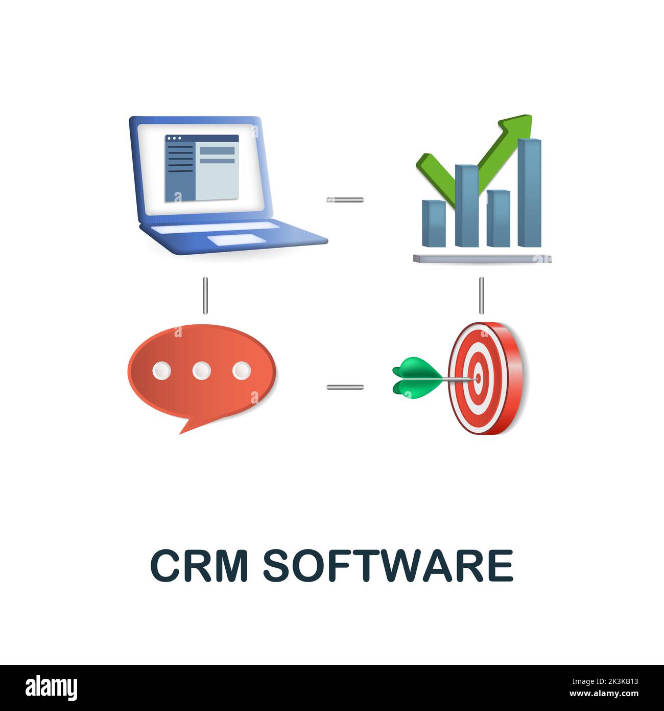 Crm Software icon. 3d illustration from customer relationship ...