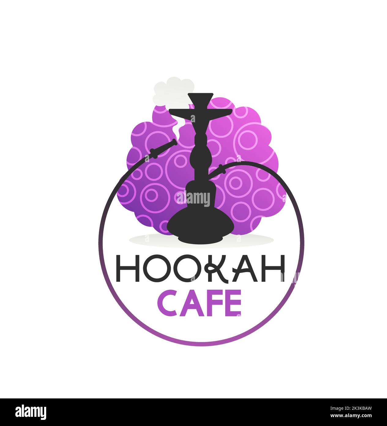 Hookah cafe vector icon of shisha lounge bar, club or restaurant ...