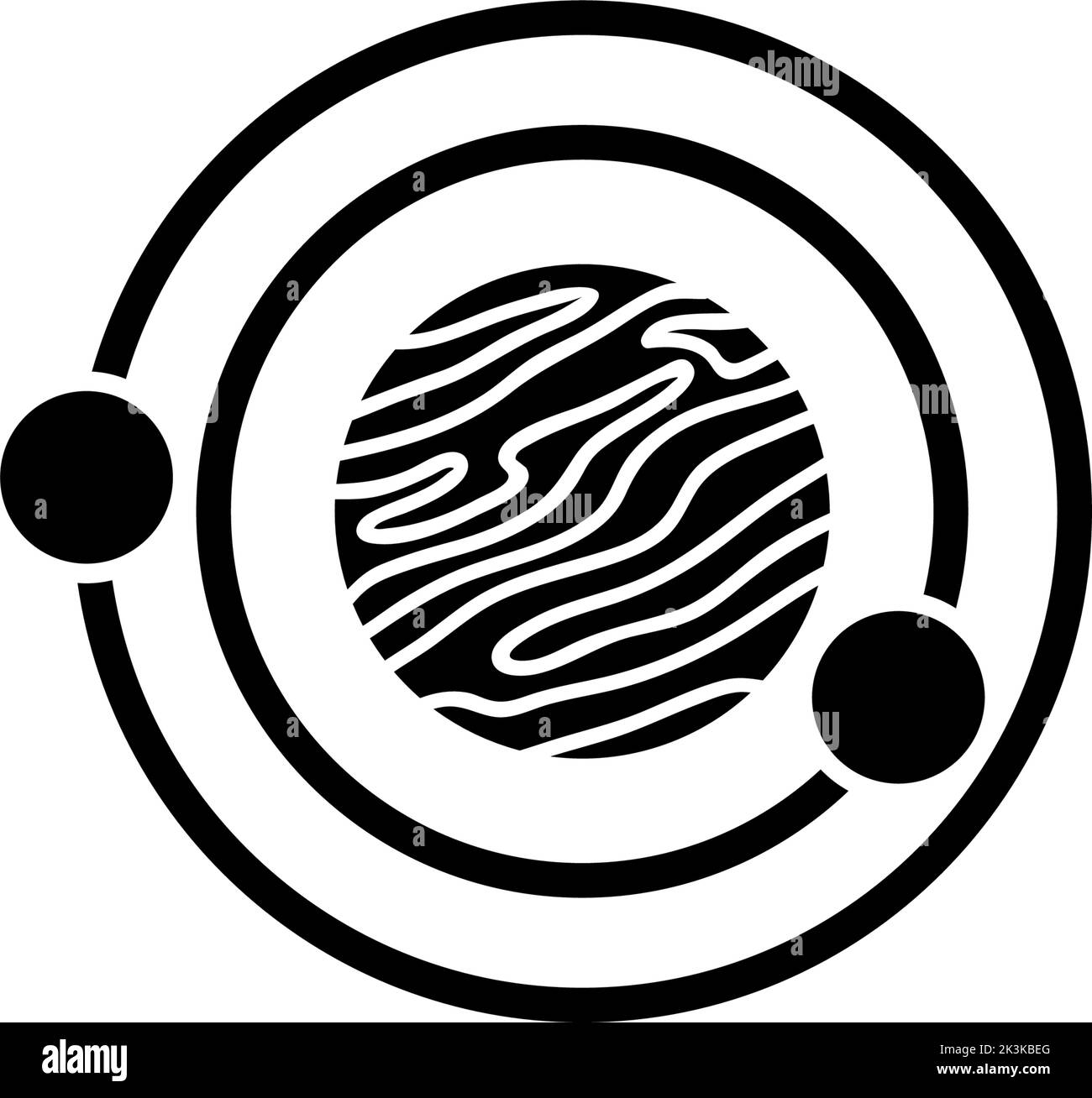 Mars Planet with Moons Phobos and Deimos. Flat Vector Icon illustration ...