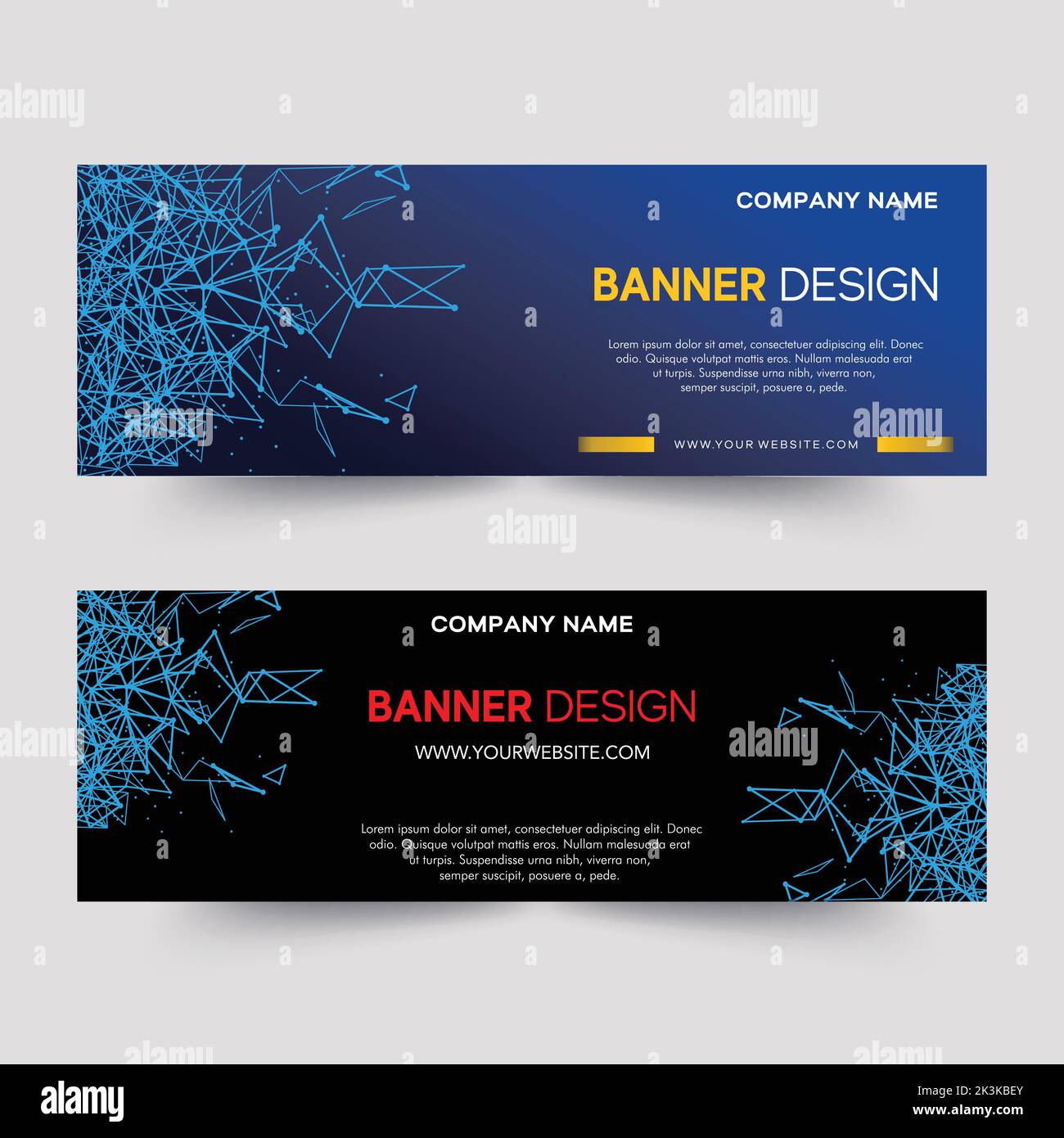 A vector of two banner design ideas in blue and black Stock Vector ...