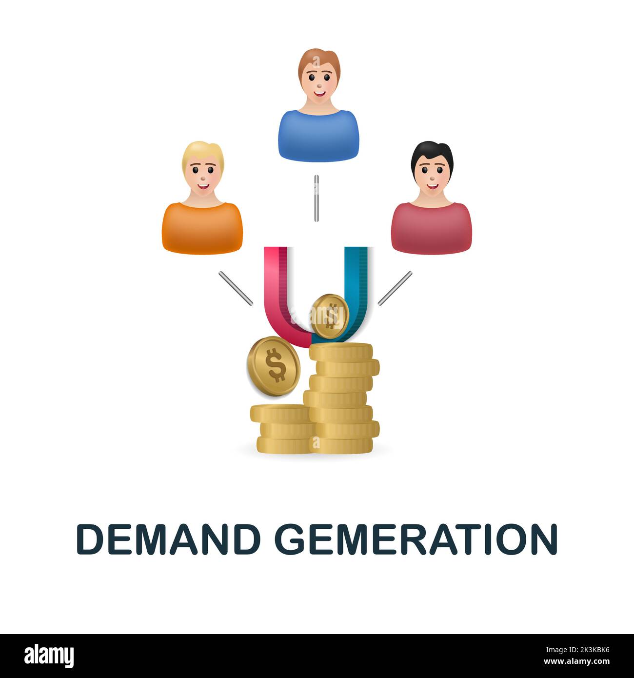 Demand Gemeration icon. 3d illustration from customer relationship ...