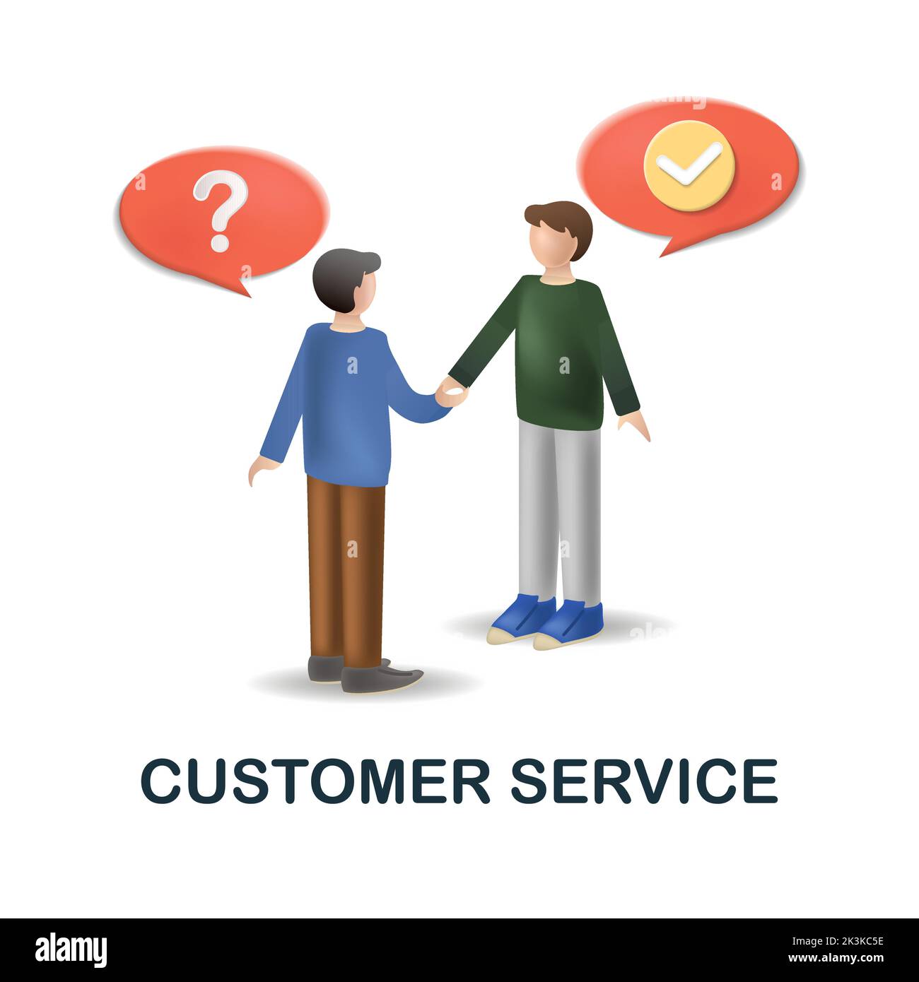 Customer Service icon. 3d illustration from customer relationship ...