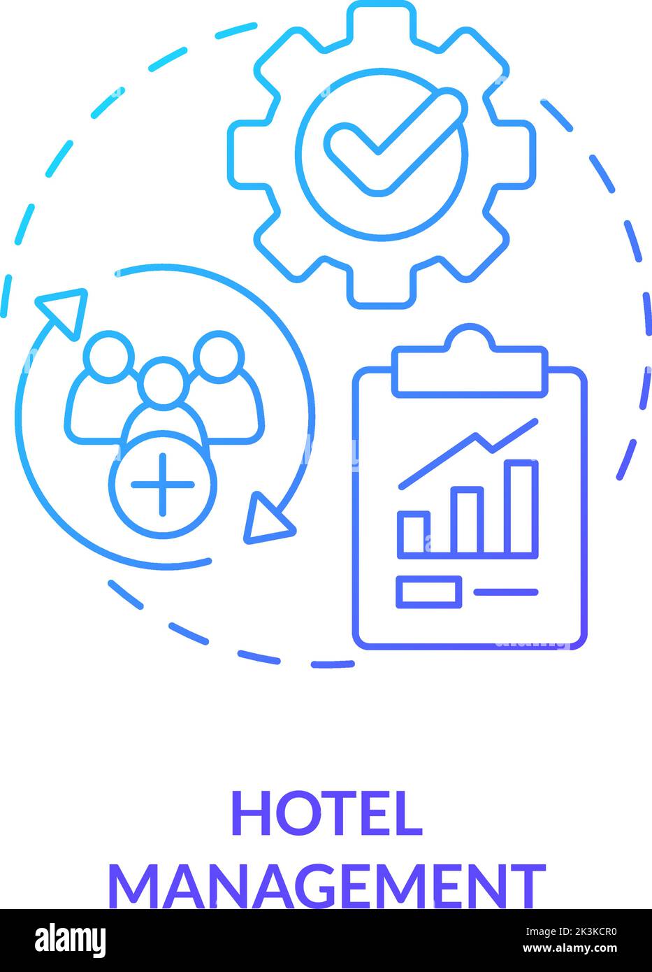 Hotel management blue gradient concept icon Stock Vector Image & Art ...