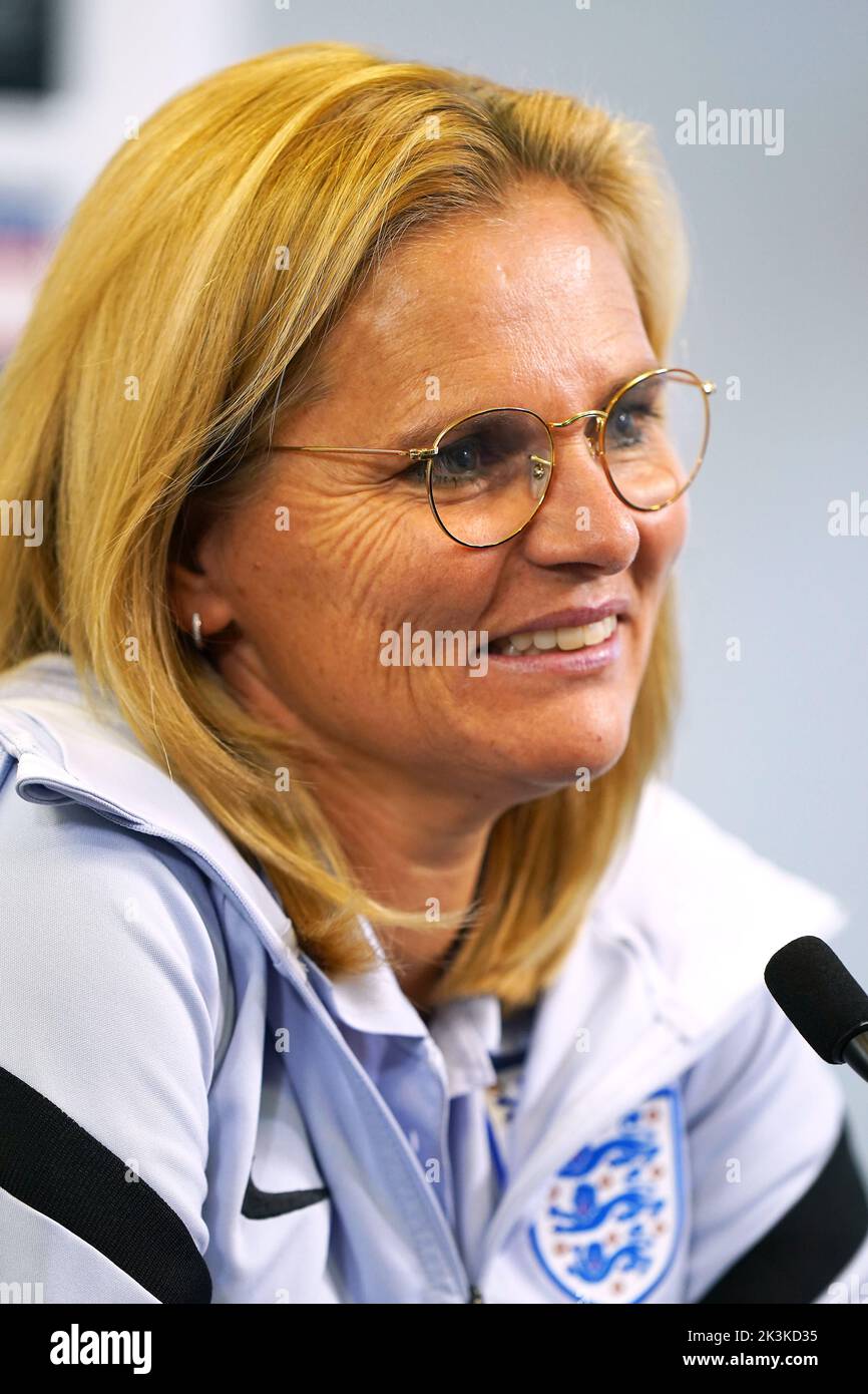 England manager Sarina Wiegman during the squad announcement at St ...