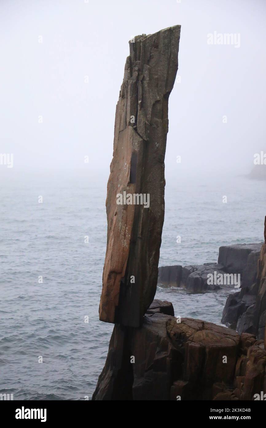Balancing rock, Nova Scotia, Canada Stock Photo - Alamy