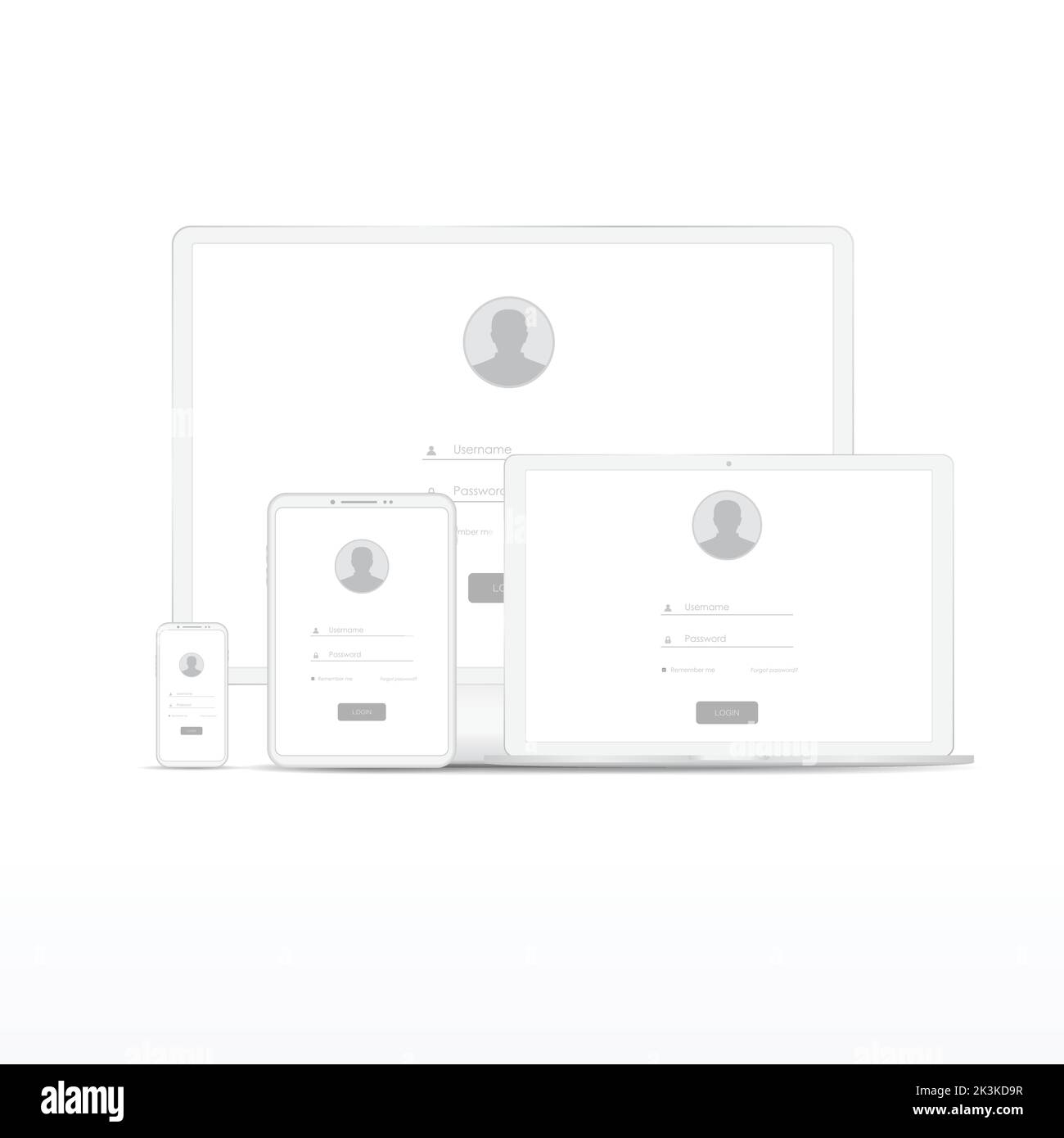 Login template smartphone icon Cut Out Stock Images & Pictures - Alamy