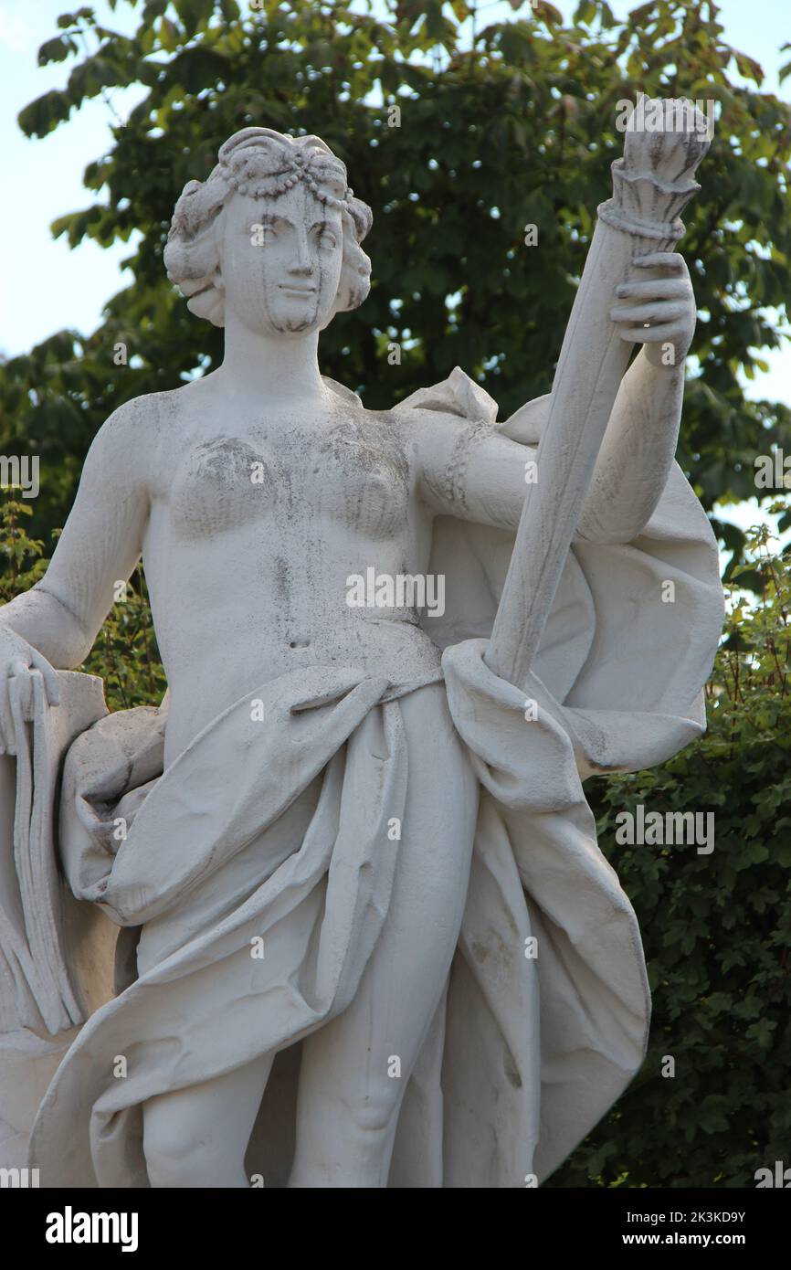statue of the muse melpomene in the gardens of the belvedere palace in ...