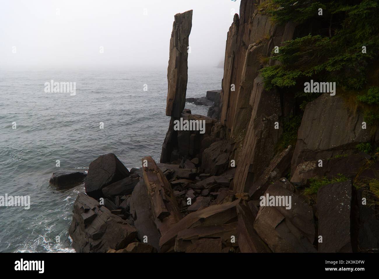 Balancing rock, Nova Scotia, Canada Stock Photo - Alamy