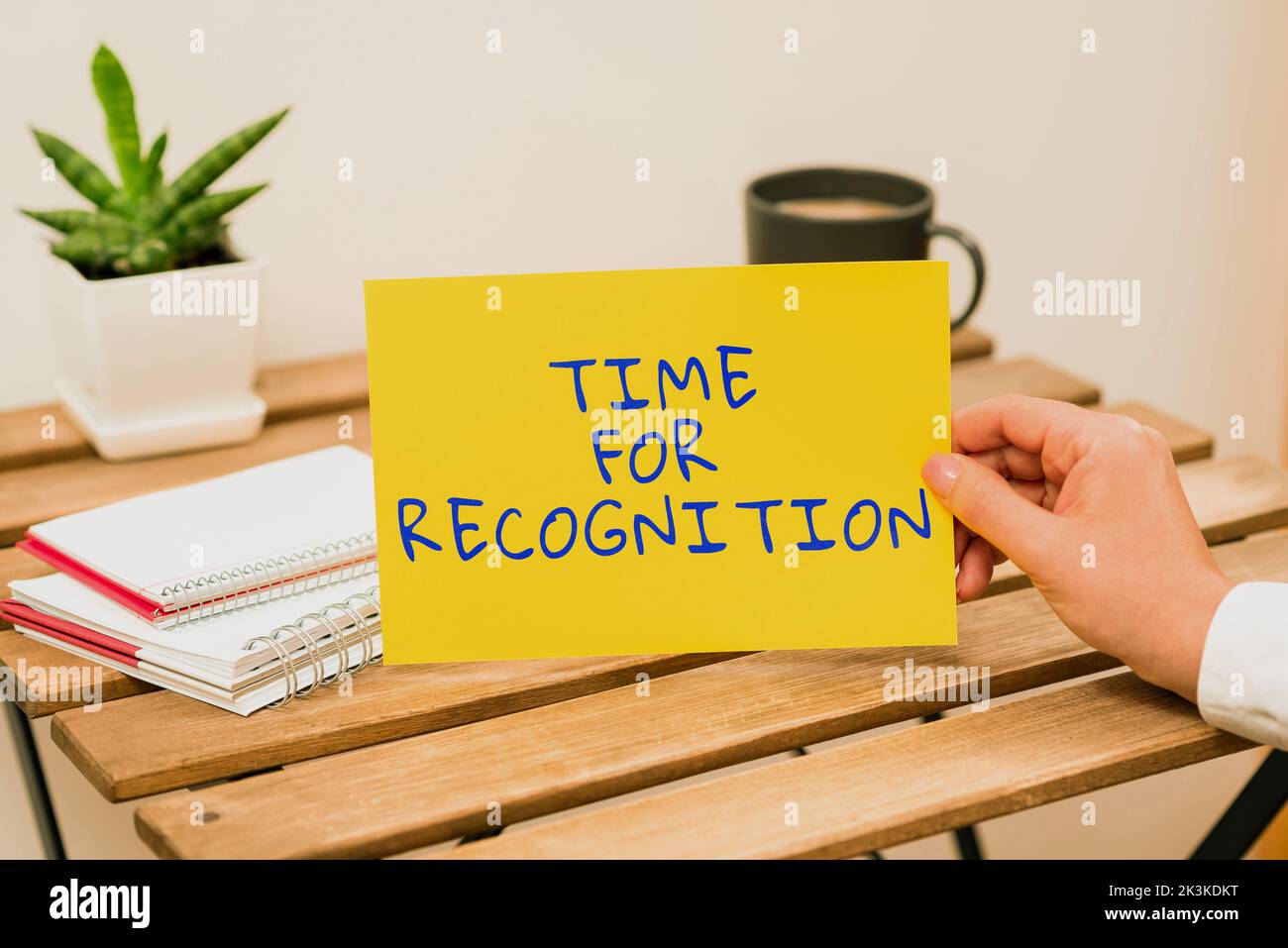 Text caption presenting Time For Recognition, Business idea ...