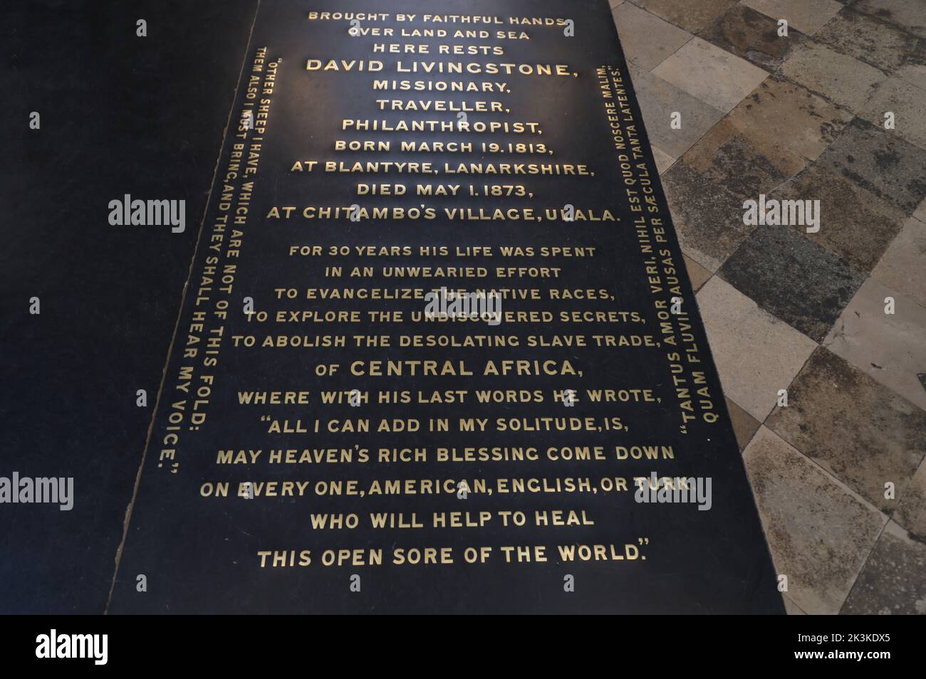 Livingstone's tomb in Westminster Abbey, London Stock Photo - Alamy