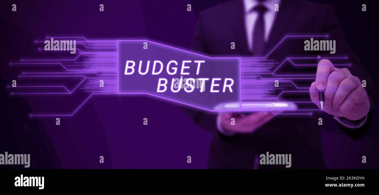 Inspiration showing sign Budget Buster, Business idea Carefree Spending ...