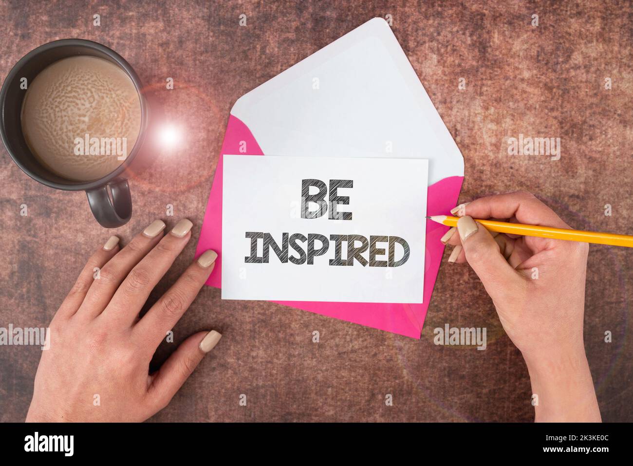 Conceptual caption Be Inspired, Business approach extraordinary quality ...