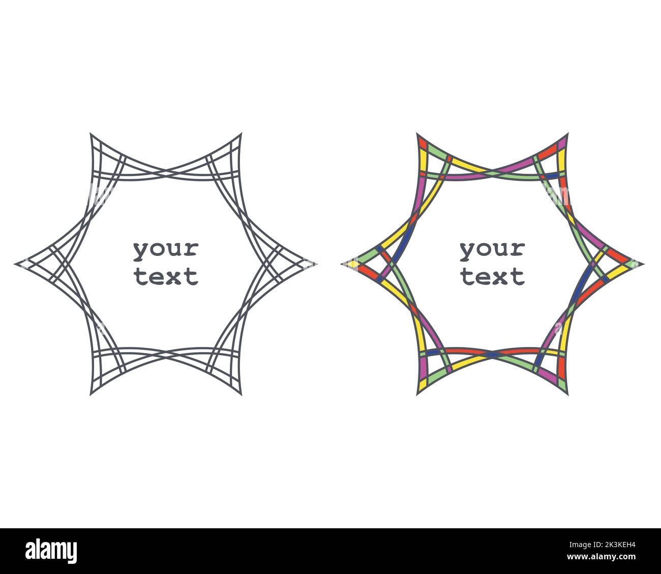 Hexagon shape Frames set, festive ethnic boho style design. Creative ...