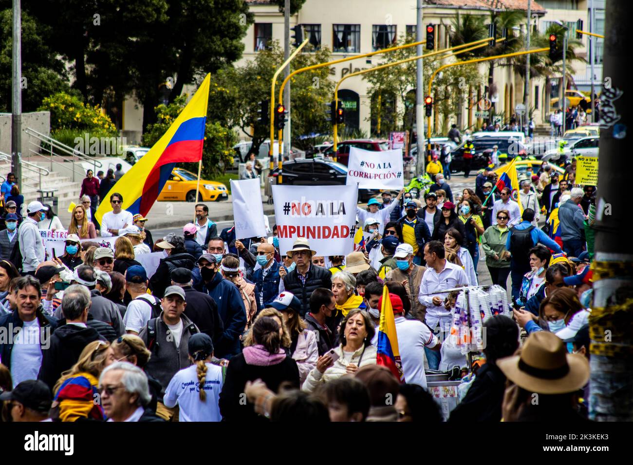 BOGOTA, COLOMBIA - 26 SEPTEMBER 2022. Peaceful protest marches in ...
