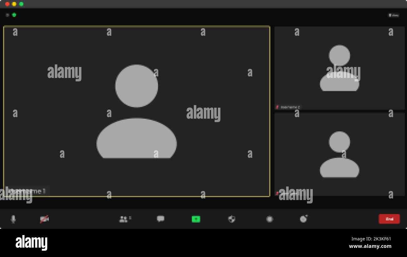 Video conference user interface. Video calls window overlay. Video call ...