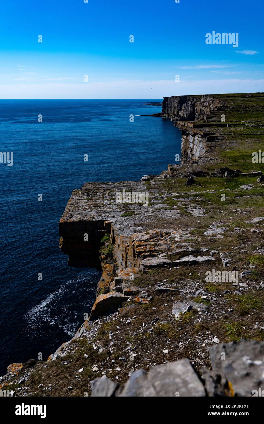 The ancient fortress of Dún Aonghasa or Dún Aengus, Inishmore, the ...