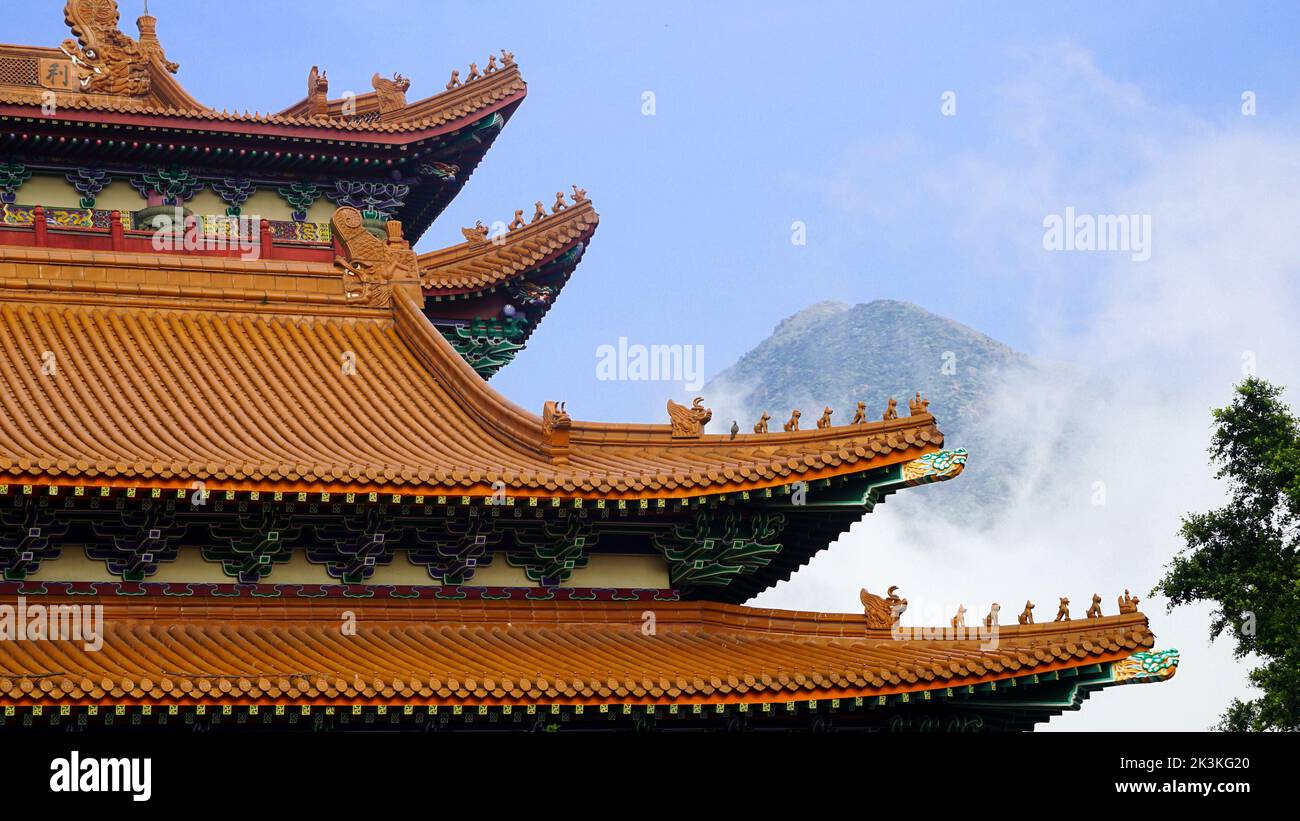 details of Po Lin Monastery in Hong Kong Stock Photo - Alamy
