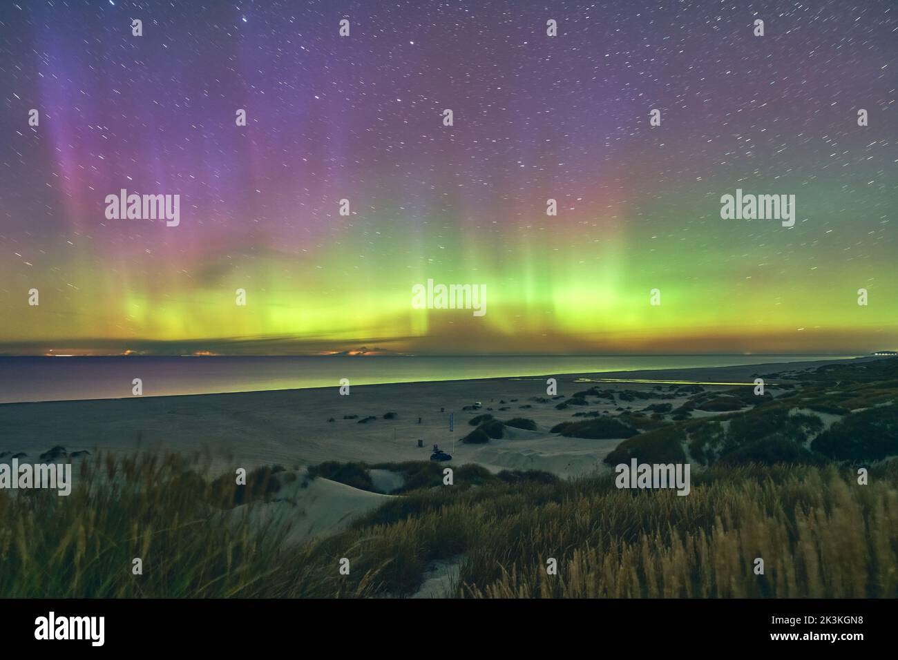 Aurora Borealis over danish Coast at Saltum Strand. High quality photo ...